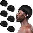 Lusofie 6Pcs Black Wave Cap for Men，Durags Elastic Wave Cap Boo Boo ...