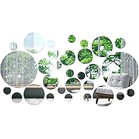 Skisneostype 30 Pieces Round Mirror Wall Stickers DIY Mirror Wall ...