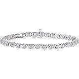 Naava Women's 0.25 ct Diamond 9 ct White Gold Trioligy Bracelet ...