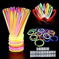 Party Propz Glow In The Dark Neon Bands - 50 Pcs Glowing Sticks With ...