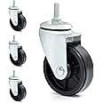 Livzing Metal Wheels-360° Rotating/Rolling/Cart Wheels-M6x6mm Threaded ...