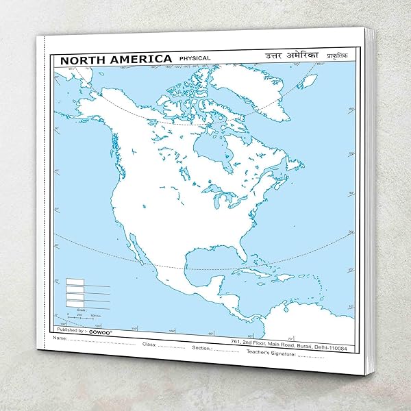 North America Physical Map Rivers North America Essential Wall Map By
