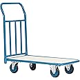 Flat Bed Trolley - Fixed Warehouse and Office Platform Cart, Blue Steel ...