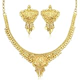 Buy Sukkhi Fascinating 24 Carat Gold Plated Choker Necklace Set for Women (N73750) at Amazon.in