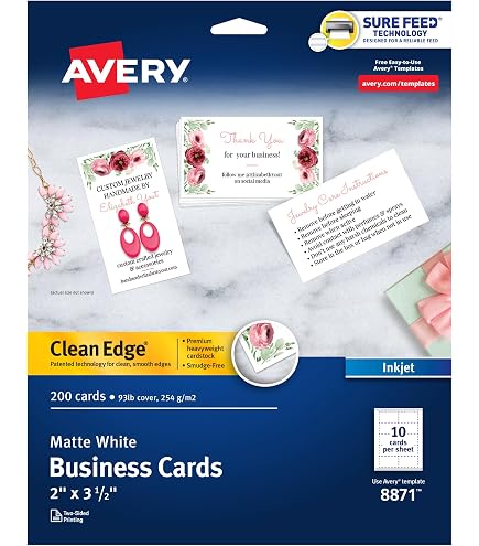 Avery Template 5871 Business Card Avery Clean Edge Business Cards,