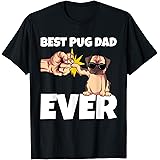 Mops Papa T-Shirt Hund Herrchen Vatertag Geschenk Pug Dad : Amazon.de ...