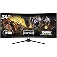LXZ 34 Inch Curved Monitor 1500R, 3440 * 1440 165Hz Gaming Monitor with ...