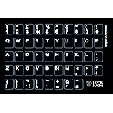 HQRP UK English Laminated Non-Transparent Keyboard Stickers with White ...