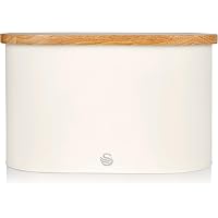 Swan SWKA17512WHTN Nordic Scandi Bread Bin with Bamboo Cutting Board ...