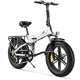 Touroll S1 Bici Elettrica Pieghevole,20"×4.0" Fat Tire 7 Velocità Bicicletta Elettrica da 48V 15 ...