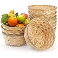 TOPZEA 10 Pack Round Gift Baskets, 8 Inch/20cm Natural Bamboo Woven ...