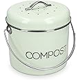 Navaris Poubelle à Compost 5L - Bac à Compost de Cuisine en Acier ...