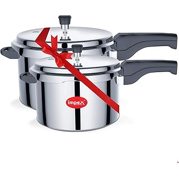 Buy Impex EP-3C5 Stainless Steel Pressure Cooker Combo Set of 5 Lire ...