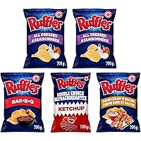 Over 2lbs of Canadian Ruffles chips (2x All Dressed, 1x BBq, 1x Ketchup ...