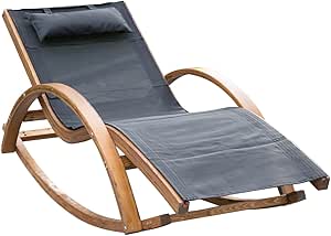 Outsunny Outdoor Garden Patio Pool Rocking Chair Sun Lounger Bed ...
