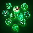 Ainiv Glow in the Dark Marbles, 10PCS Fluorescent Dotted Glass Marbles ...
