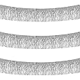 3 Packs Metallic Foil Fringe Garland Silver Wall Hanging Tinsel Fringe ...