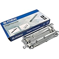 MARKQ [50 Pack] Metal File Fastener, 8 cm Prong Paper Fasteners with ...