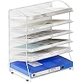 EasyPAG Desktop Mesh 6 Tier Desk Tidy Filing Tray Office File Sorter ...