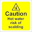 Warning sign Caution hot water risk of scalding safety sign - Self ...