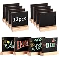 12 Pcs Mini Chalkboard Signs, 10 * 7.5cm Double Sided Small Blackboard ...