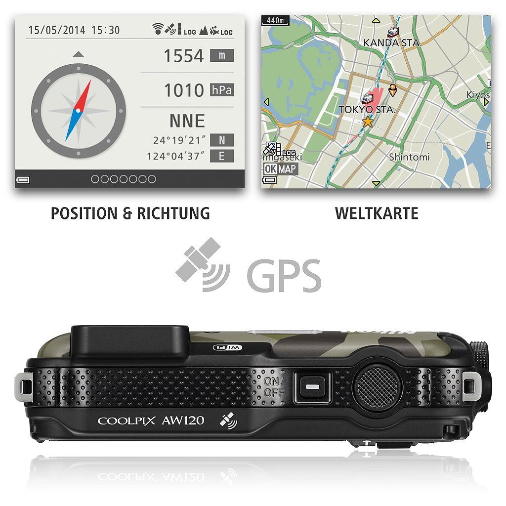 Nikon Coolpix AW120 Outdoor-Digitalkamera camouflage: Amazon.de ...