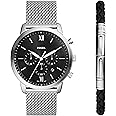 Fossil Stainless Steel Analog Black Dial Men's Watch-Fs6020Set, Band ...