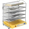 EasyPAG Desktop Mesh 6 Tier Desk Tidy Filing Tray Office File Sorter ...