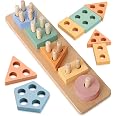Wooden Shape Sorter Stacking Moulds, Learning Numbers Shapes Puzzle ...