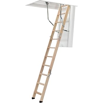 Deluxe Wooden Loft Ladder with Twin Handrails - Frame 1300 x 545mm ...