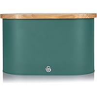 Swan SWKA17512GREN Nordic Scandi Bread Bin with Bamboo Cutting Board ...