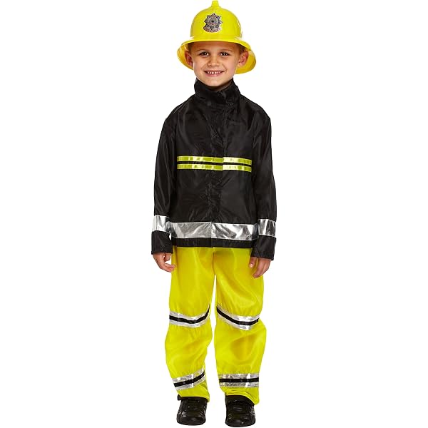 Fire Fighter Costume For Boys 9-Piece Firefighter Dress Up Set - 3 ...