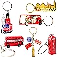 6 London Keyrings, 3D Bus Telehone Box Keychain, London Souvenir key ...