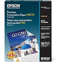 Epson Premium Presentation Paper Matte (8.5x11 Inches, Double-Sided, 50 ...