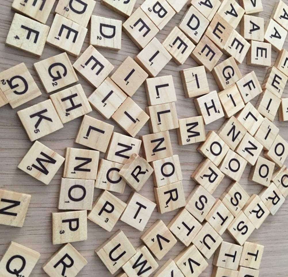 Omufipw - 100 piezas de letras de madera con letras de Scrabble para ...