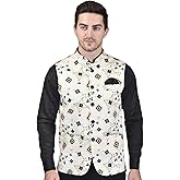 Buy PRINTINDIA Men's Printed Cotton Blend Soft Finish Sleeveless Nehru ...