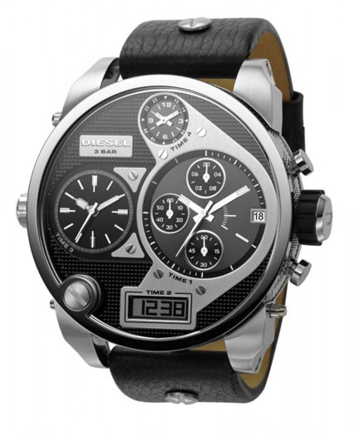 Men's Watches - Diesel Watches Men's Black SBA Oversized Ana-Digi Black ...
