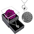 Childom Birthday Gift for Women,Purple Preserved Flowers Rose Gifts for ...