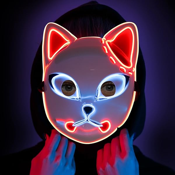 Anime Demon Slayer Cosplay LED Mask Sabito Tanjiro Makomo, 53% OFF