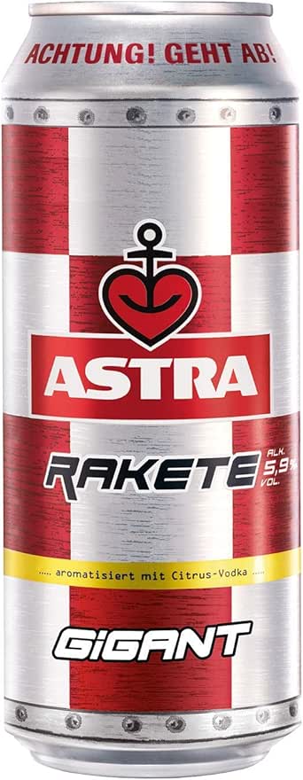 ASTRA RAKETE GIGANT 1,0 Liter Fass, Biermischgetränk (mit Citrus-Vodka ...