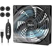 ELUTENG 120mm USB Fan Desk PC Fan 5V with L/M/H 3 Adjustable Speed ...