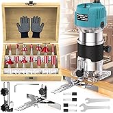 DEWINNER Electric Palm Router Tool, 1/4" Compact Wood Trimmer with ...