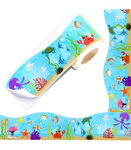 Under The Sea Backdrop Wonmon 49.2 Ft Mermaid Bulletin Board Border ...