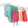mDesign Clothes Horse - Clothes Drying Rack with 9 Rungs for Hanging ...