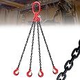 FITHOIST 6 Ton 4 Leg Chain Sling 5/16” 5 Ft, G80 Alloy Steel 4 Way ...