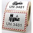 250 x IATA Compliant UN 3481 Lithium Ion Battery Hazard Labels Stickers ...