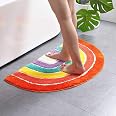 Xinyanmy Multicolour Half Round Bathroom Mat Microfiber Non-Slip ...