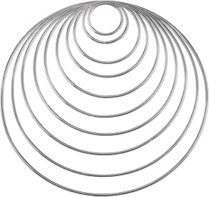 10 Pieces Metal Rings Hoops Craft Metal Hoops for DIY Crafts, 10 Sizes ...