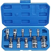 Spline Socket Bit Set 10pcs Square Triple Silver M4 - M18 : Amazon.co.uk: DIY & Tools