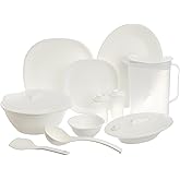 Signoraware Square Plastic Dinner Set, 23 Pieces, White : Amazon.in ...